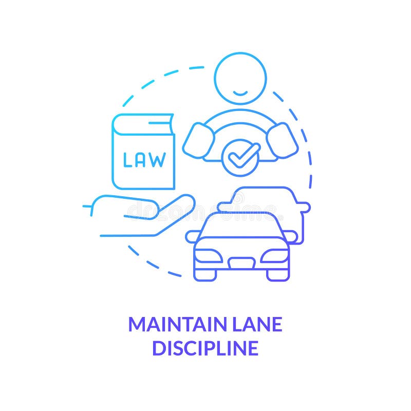 Maintain Lane Discipline Blue Gradient Concept Icon Stock Vector ...