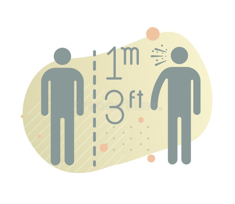 Maintain Safe Distance 1 Meter - Icon Stock Illustration - Illustration ...