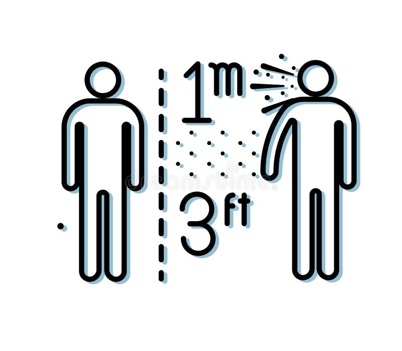 Maintain Safe Distance 1 Meter - Icon Stock Illustration - Illustration ...