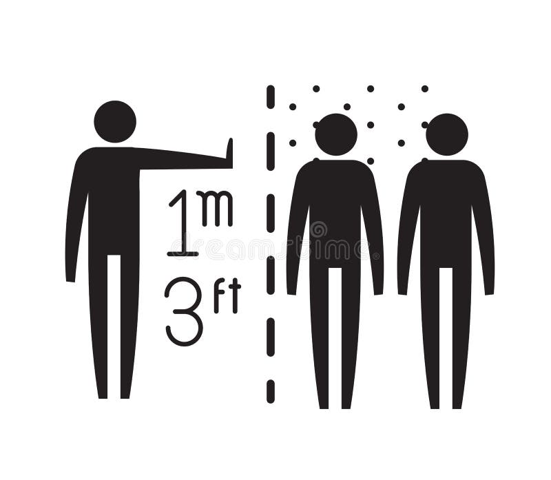 Maintain Safe Distance 1 Meter - Icon Stock Vector - Illustration of ...