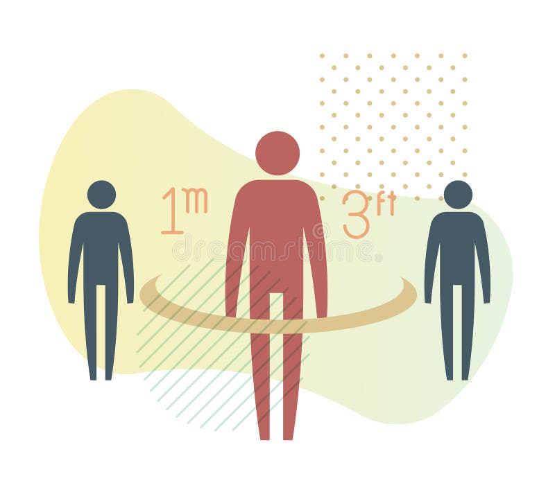 Maintain Safe Distance 1 Meter - Icon Stock Vector - Illustration of ...