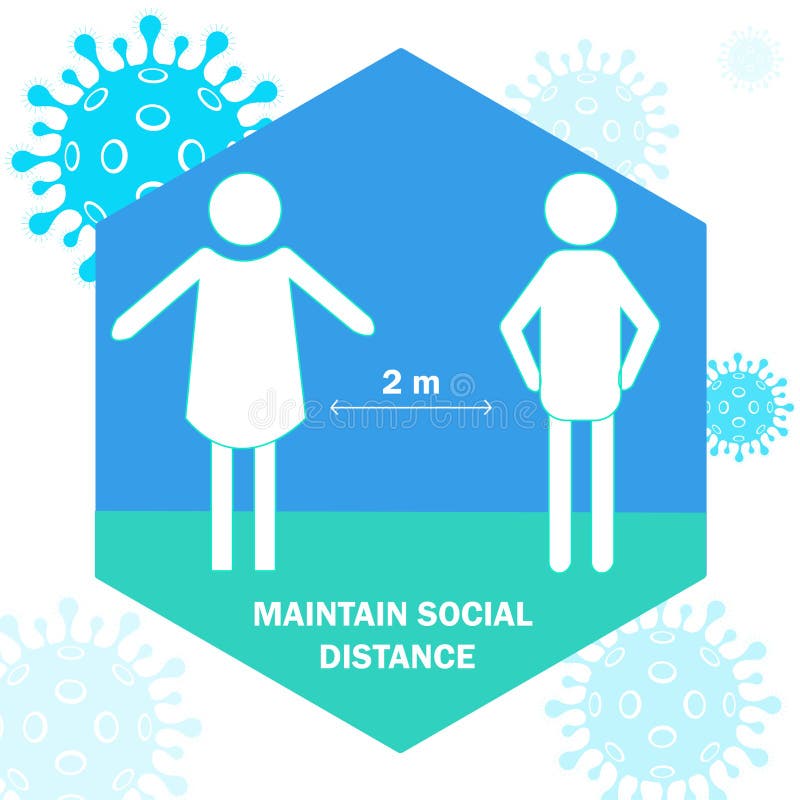 MAINTAIN SOCIAL DISTANCE To Prevent Different Virus Stock Vector ...