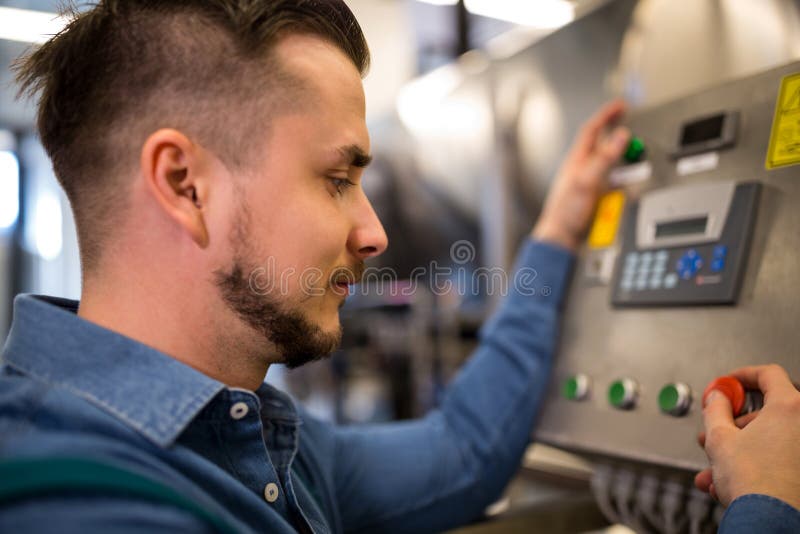 Maintained Worker Operating Control Machine Stock Photo - Image of ...