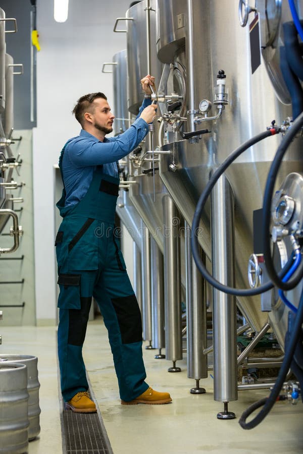 Maintained Worker Working at Brewery Stock Image - Image of maintained ...