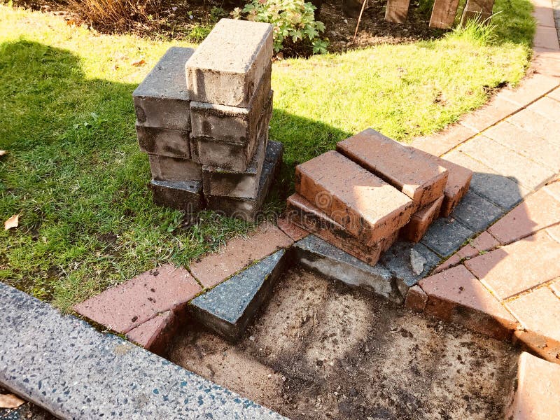 Brick driveway stock photo. Image of pavement, foundation - 130271604