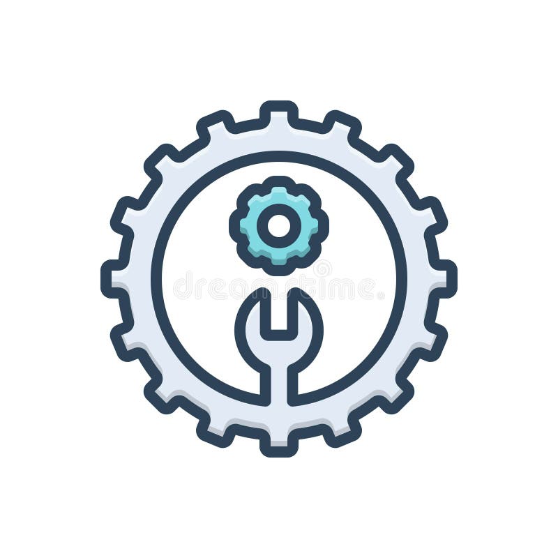Color Illustration Icon for Maintaining, Cogwheel and Development Stock Illustration ...