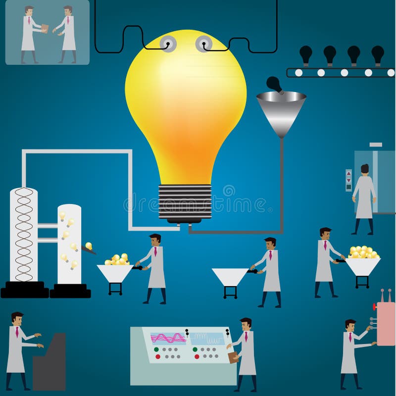 Maintenance and Change Idea,lightbulb in Lab. Stock Vector ...