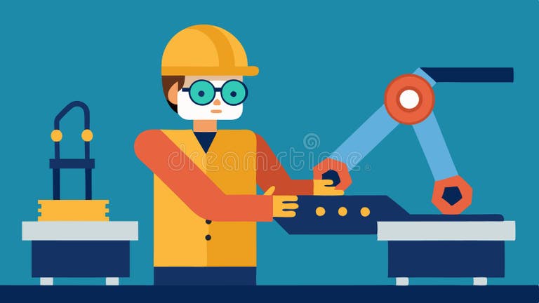 Maintenance Check an Engineer Performing Maintenance on a Robotic ...