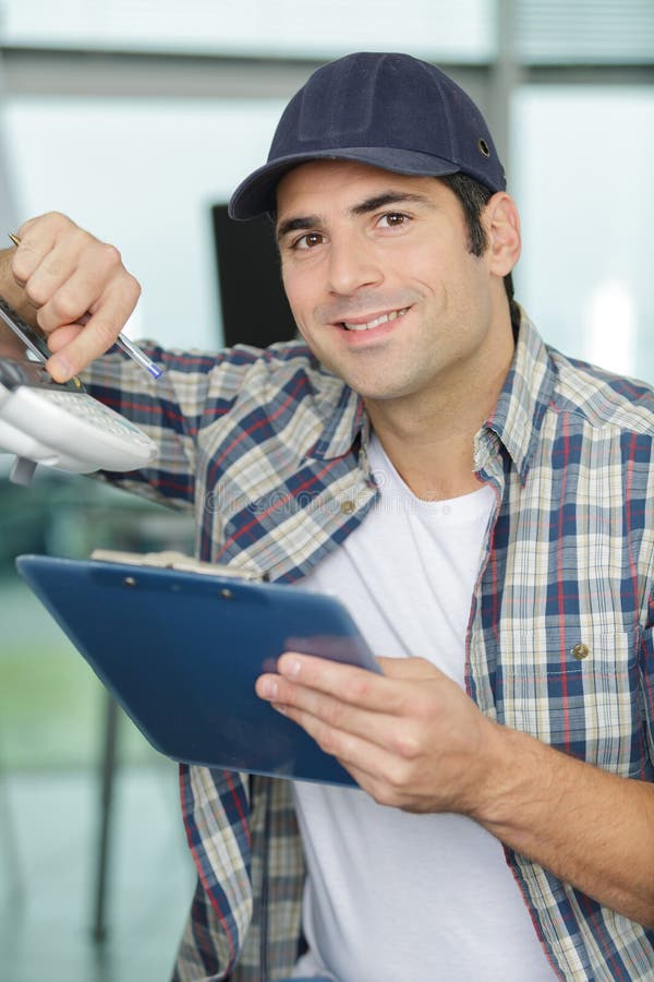 Maintenance Checks Level Ink Printer at Work Stock Photo - Image of ...
