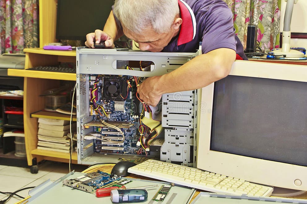 Maintenance of computer stock photo. Image of people - 36577124