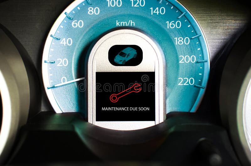 Maintenance Due Warning Light on Black Screen Instrument Panel of ...