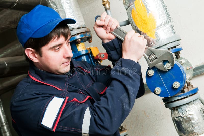 Maintenance Engineer in Boiler Room Stock Image - Image of system ...