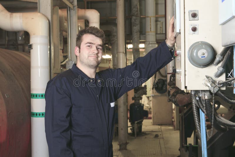 Maintenance Engineer Checking Technical Data of Stock Image - Image of ...