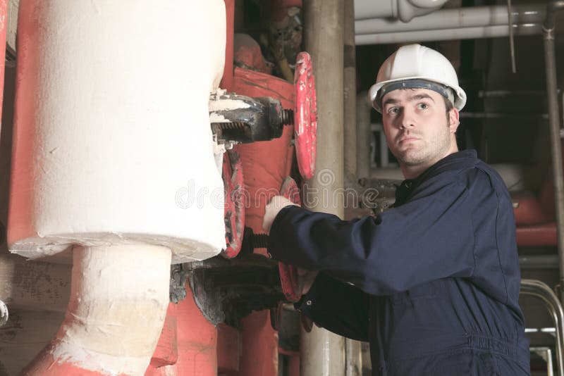 Maintenance Engineer Checking Technical Data of Stock Photo - Image of ...