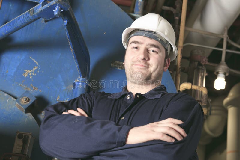 Maintenance Engineer Checking Technical Data of Stock Photo - Image of ...