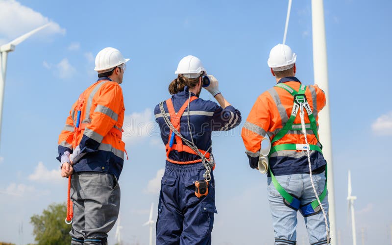 Maintenance Technician Working on Ecological Solar Cell Farm Stock ...