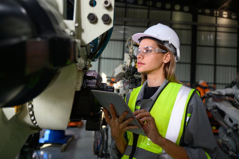 Maintenance Engineer Worker Working with Robotic Machine Automation ...