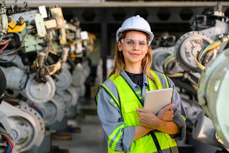 Maintenance Engineer Worker Working with Robotic Machine Automation ...