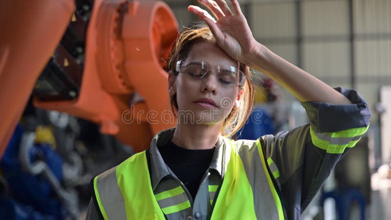 Maintenance Engineer Worker Working with Robotic Machine at Factory ...