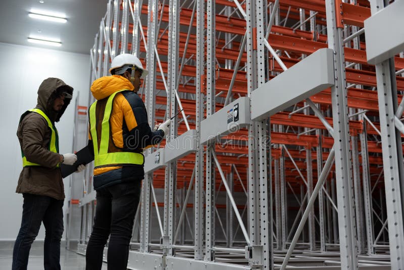 Maintenance Engineering Checking Moving Rack System in Warehouse ...