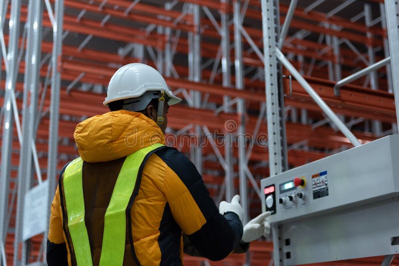 Maintenance Engineering Checking Moving Rack System in Warehouse ...