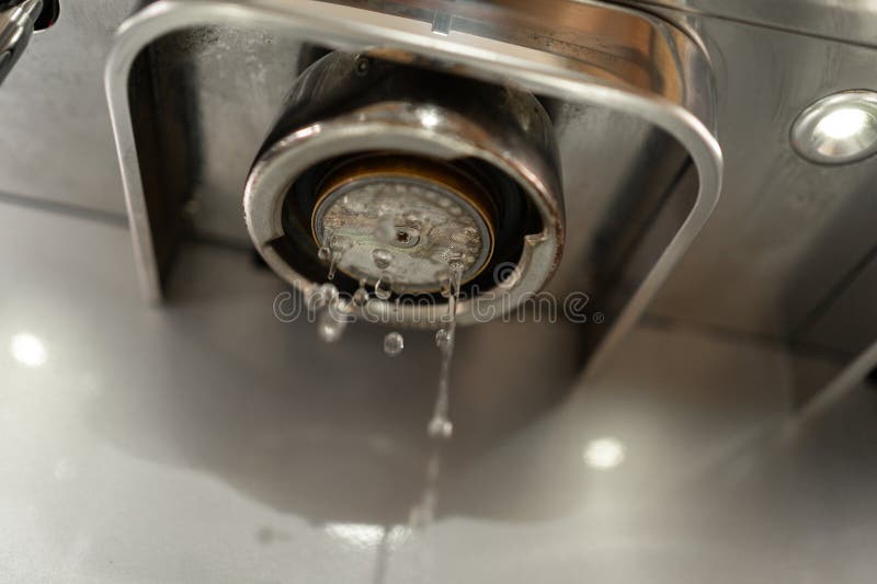 Maintenance of the Espresso Machine. Basic Water Cleaning Stock Photo ...