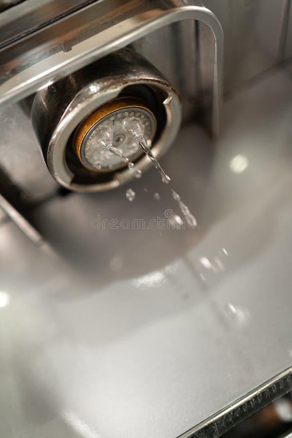 Maintenance of the Espresso Machine. Basic Water Cleaning Stock Photo ...