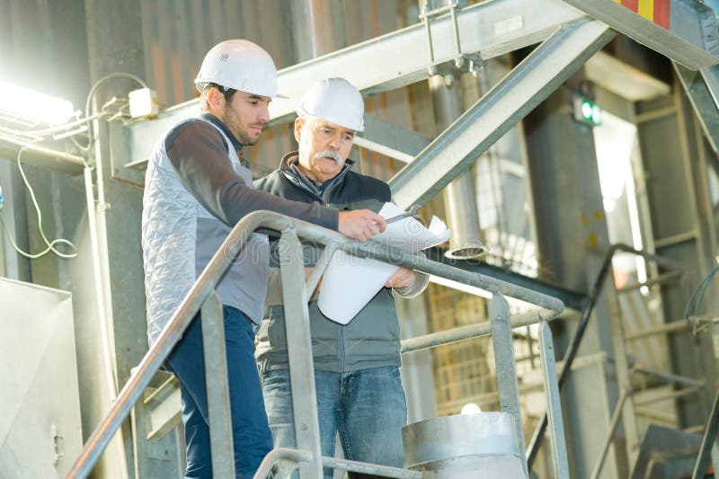 Maintenance Factory Worker Studying Plan Stock Photo - Image of ...
