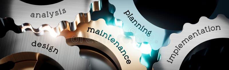 Maintenance - Gears Concept - 3D Illustration Stock Illustration ...