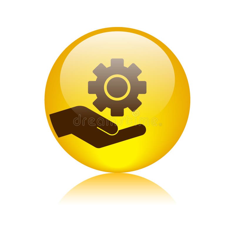 Maintenance Hand Gear Button Stock Illustration - Illustration of ...