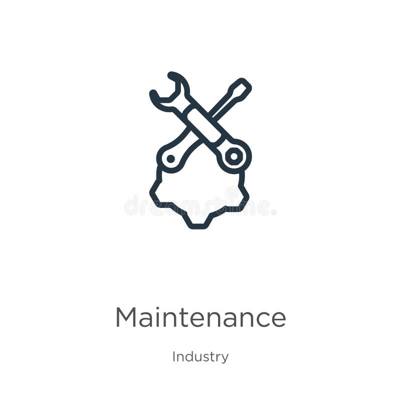 Maintenance Icon. Thin Linear Maintenance Outline Icon Isolated on ...