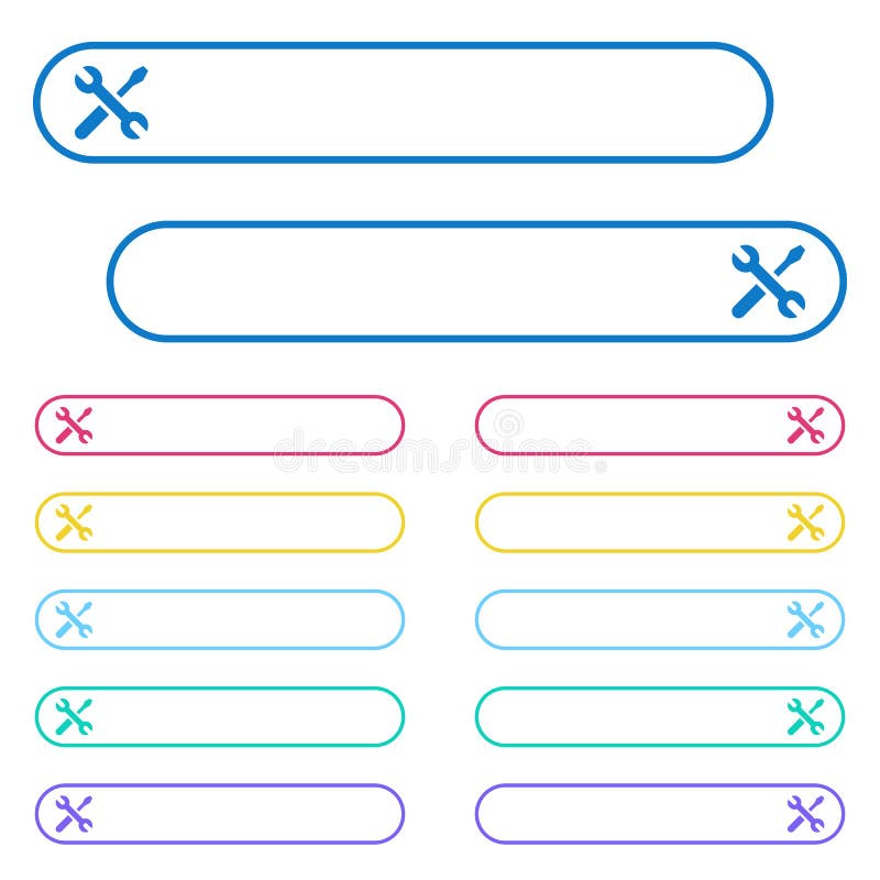 Maintenance Icons In Rounded Color Menu Buttons Stock Vector