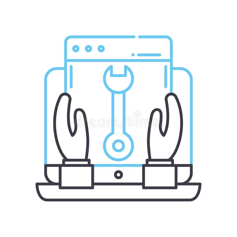 Maintenance Line Icon, Outline Symbol, Vector Illustration, Concept ...