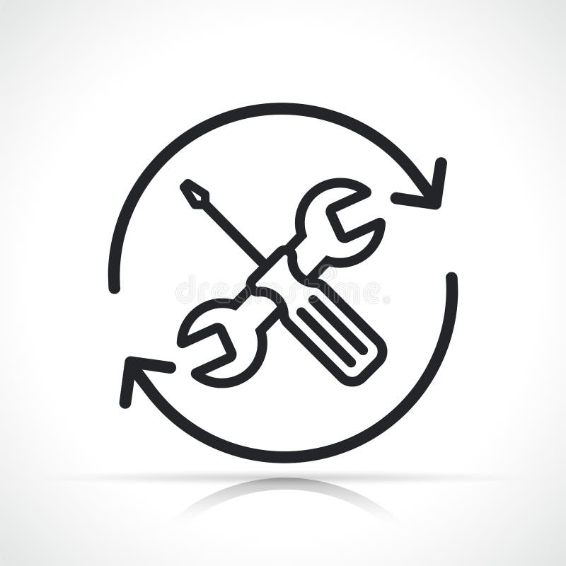 Maintenance Line Icon Vector Symbol Stock Vector - Illustration of ...