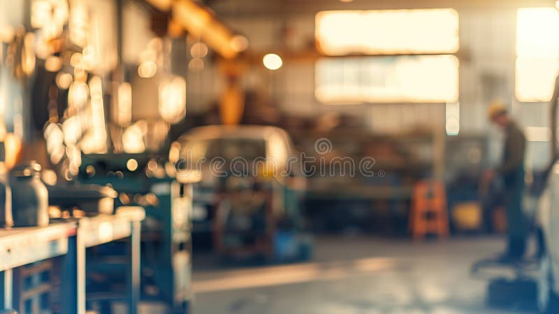 Maintenance Magic, Blurred View of Auto Repair Workshop. Generative Ai ...