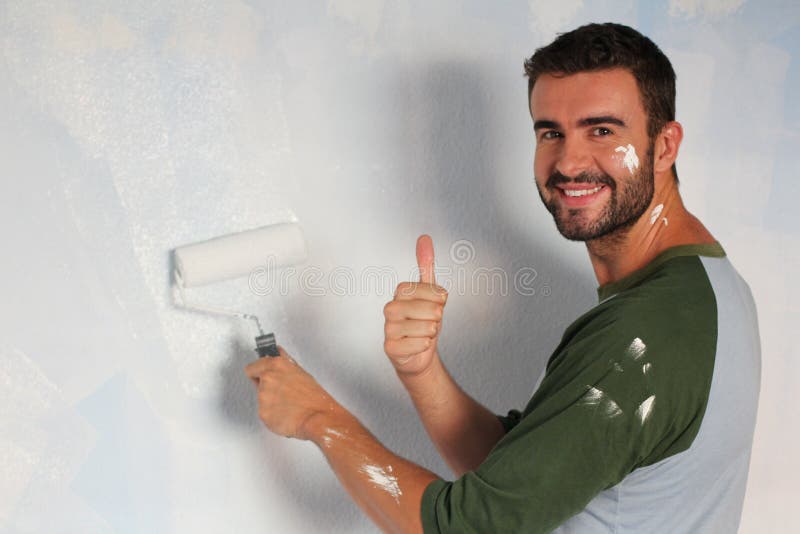 Maintenance Man Giving a Thumbs Up Stock Image - Image of painter ...