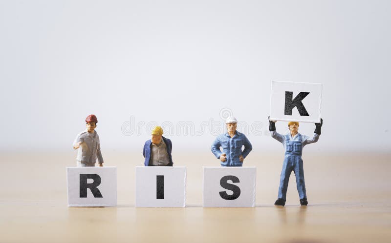 Maintenance Miniature Figure Standing with Risk Wording for Working by ...
