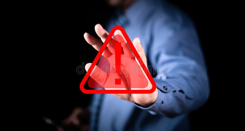 Maintenance Notification Error and Risk Concept. Businessman Hand ...