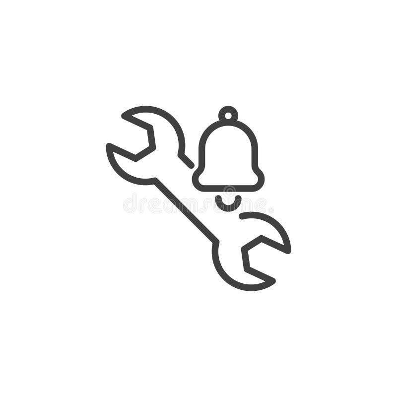 Maintenance Notification Line Icon Stock Vector - Illustration of ...