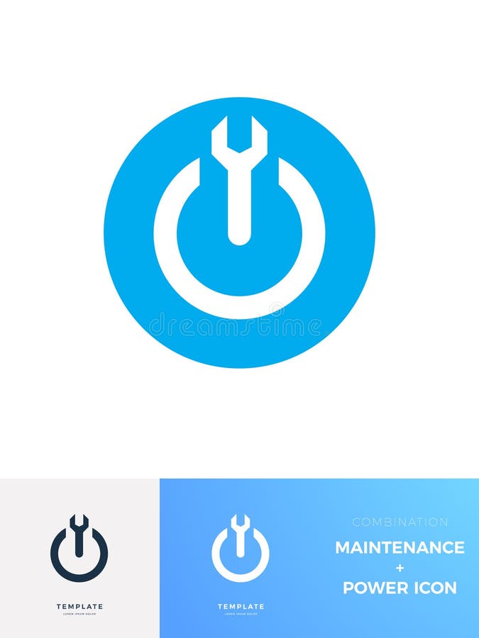 Maintenance Power Logo with Combination Description Stock Vector ...