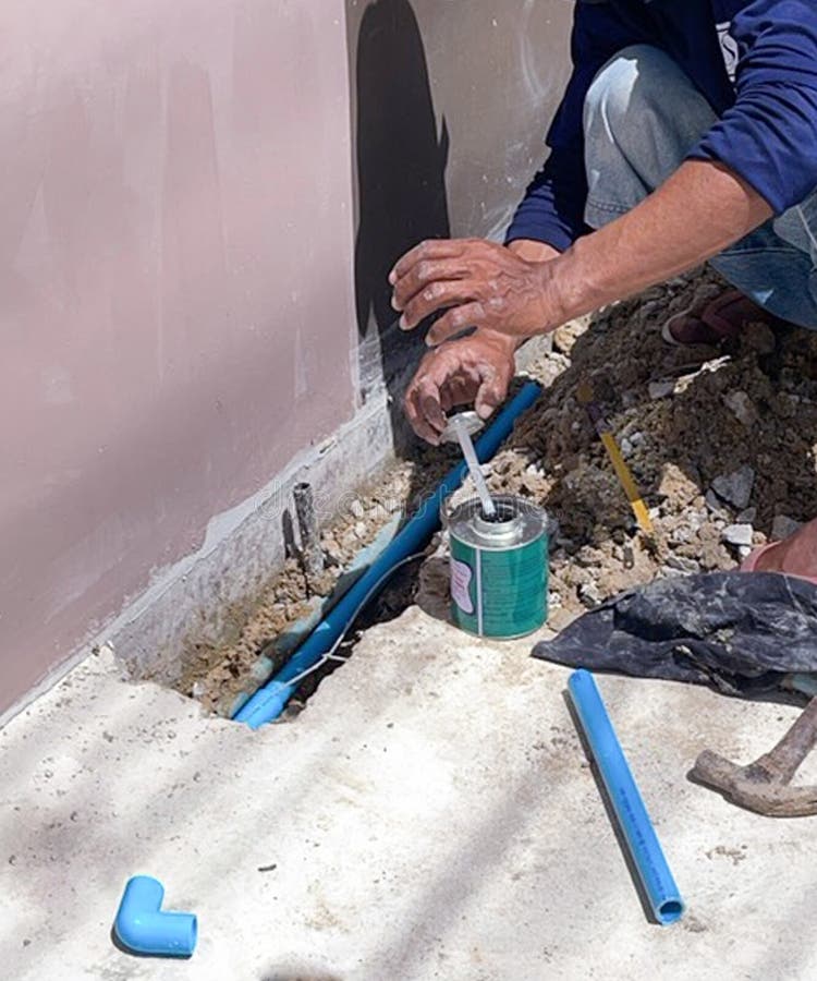 Maintenance PVC Pipe for the Home Side Stock Image - Image of plant ...