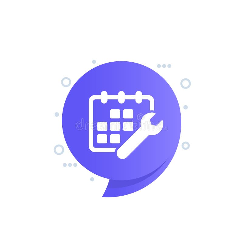 Maintenance Schedule Icon with Calendar Stock Vector - Illustration of ...