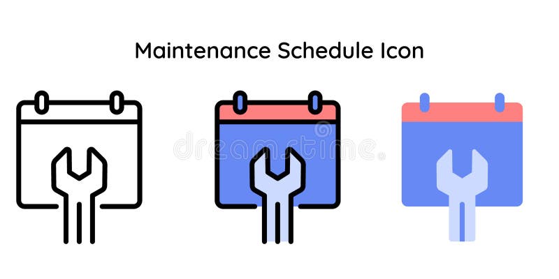 Maintenance Schedule Icon Line, Line Color and Flat Style Stock Vector ...