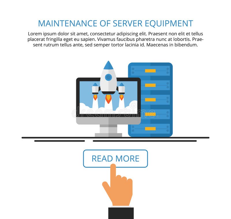 Maintenance Of Server Equipment. Computer Services. Landing Page Stock ...