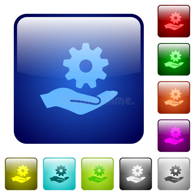 Maintenance Service Color Square Buttons Stock Vector - Illustration of ...