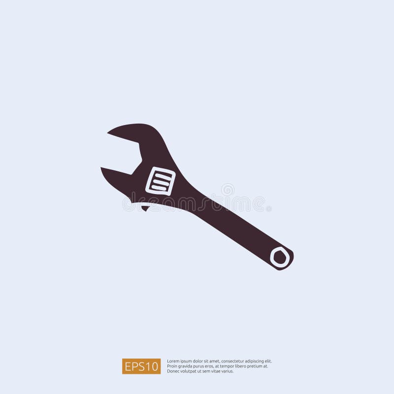 Maintenance Service Concept Icon with Wrench Sign Symbol. Engineering ...