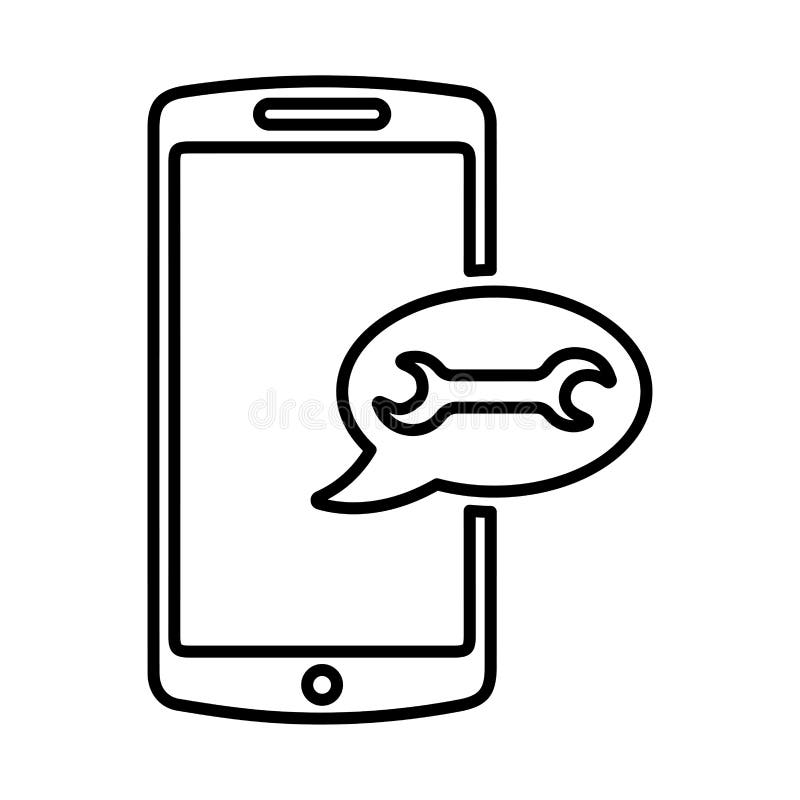 Maintenance Service Message Line Icon. Outline Vector Design Stock ...