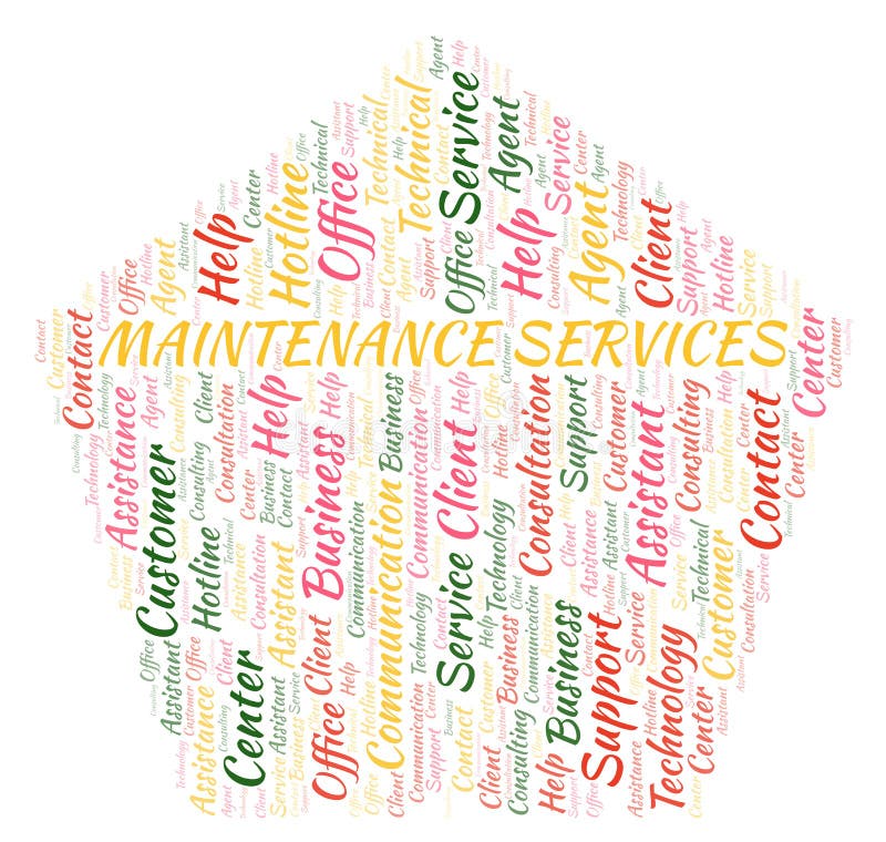 Maintenance Services Word Cloud Stock Illustration - Illustration of ...
