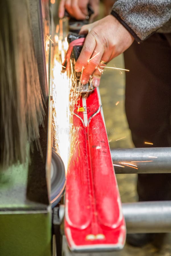 Maintenance of skis stock photo. Image of service, rental - 83432492