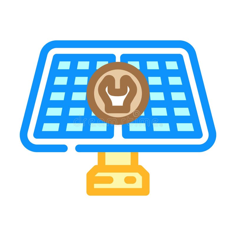 Maintenance Solar Panel Color Icon Vector Illustration Stock Vector ...